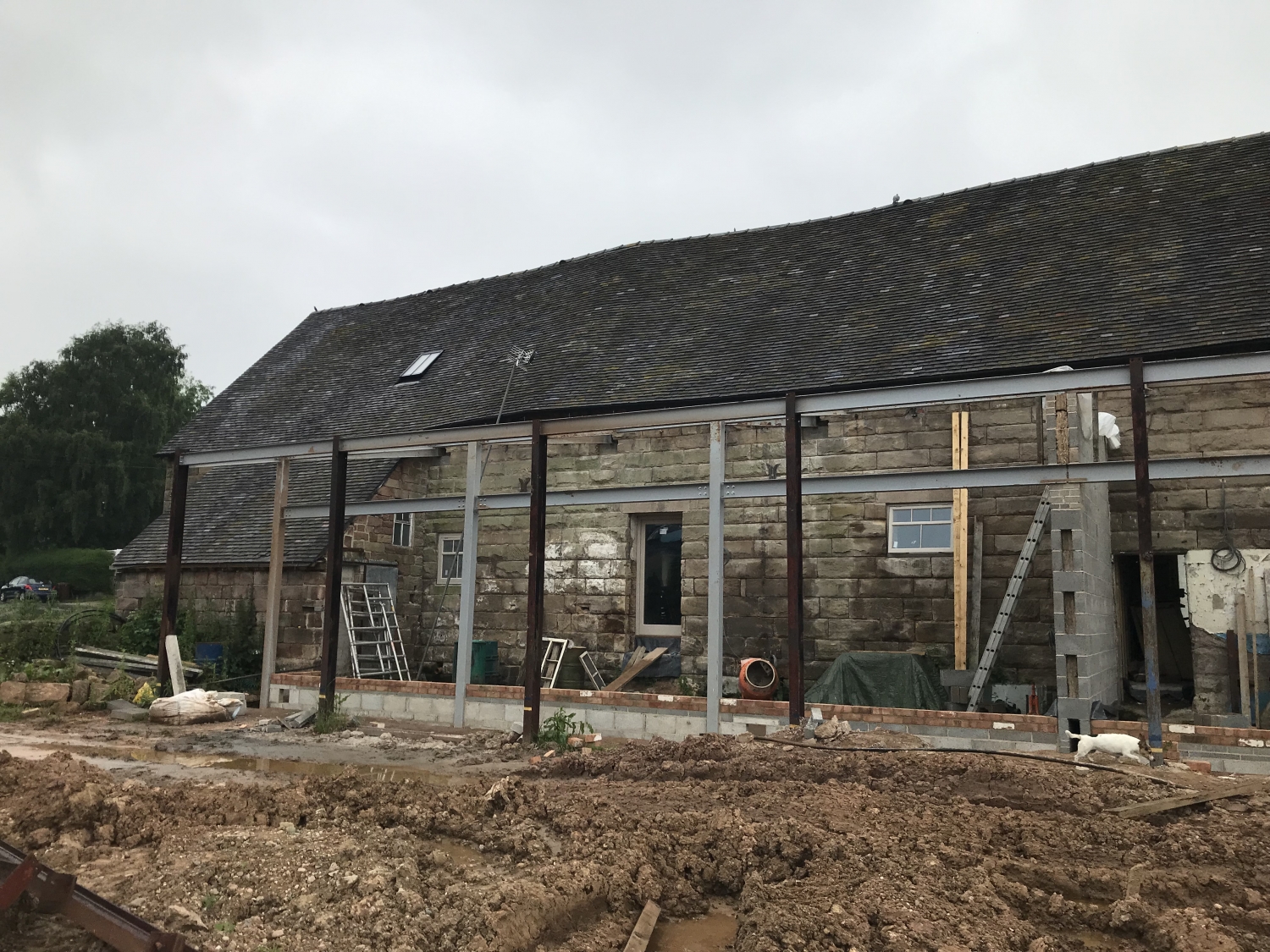 Steel Work Progressing at Barn Conversion - AJS Structural Design